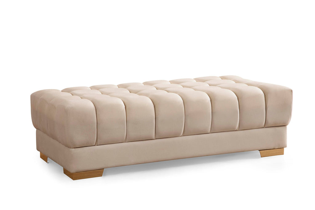 Rectangle velvet ottoman store