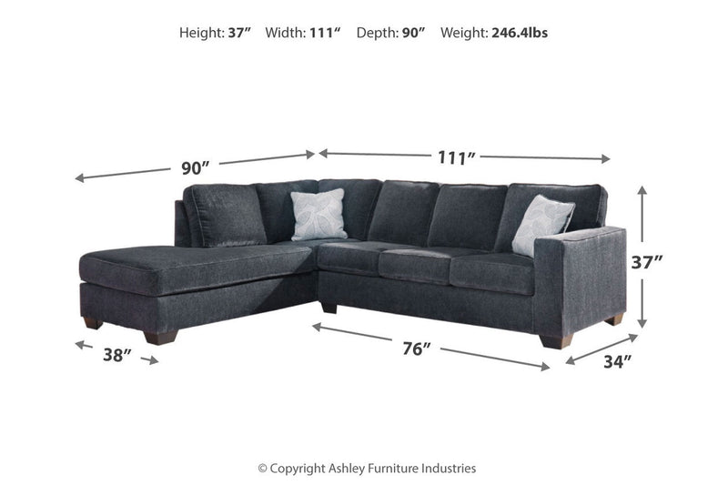 Altari Slate 2 Piece LAF Chaise Sectional Nova Furniture