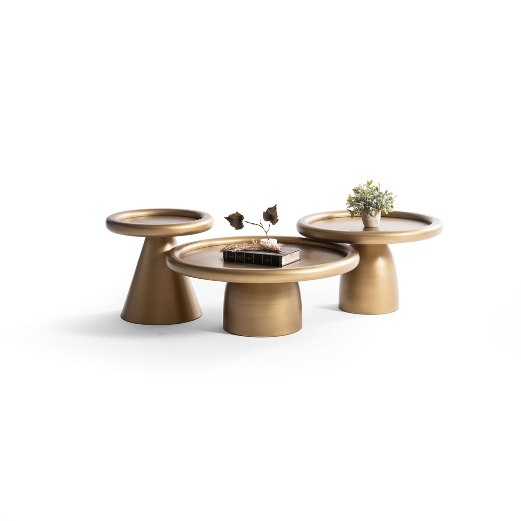 950 Gold 3 Pc Coffee Table Set – Nova Furniture