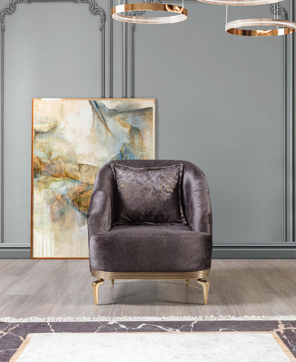 Santana Smoke Velvet Chair – Nova Furniture