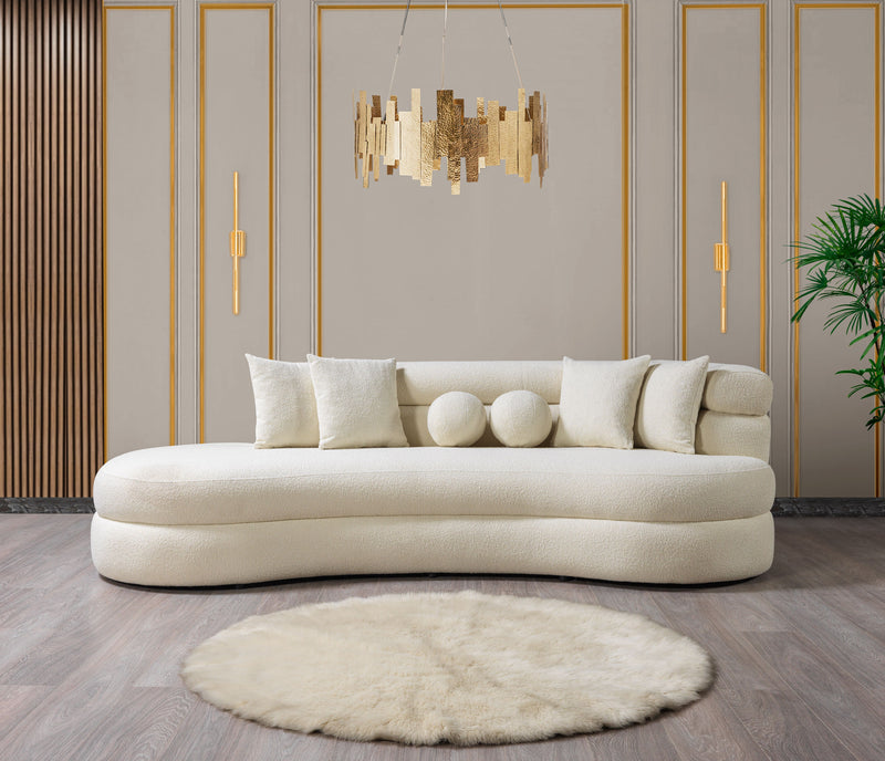 Larissa Ivory Boucle 106 Chaise Lounge Nova Furniture