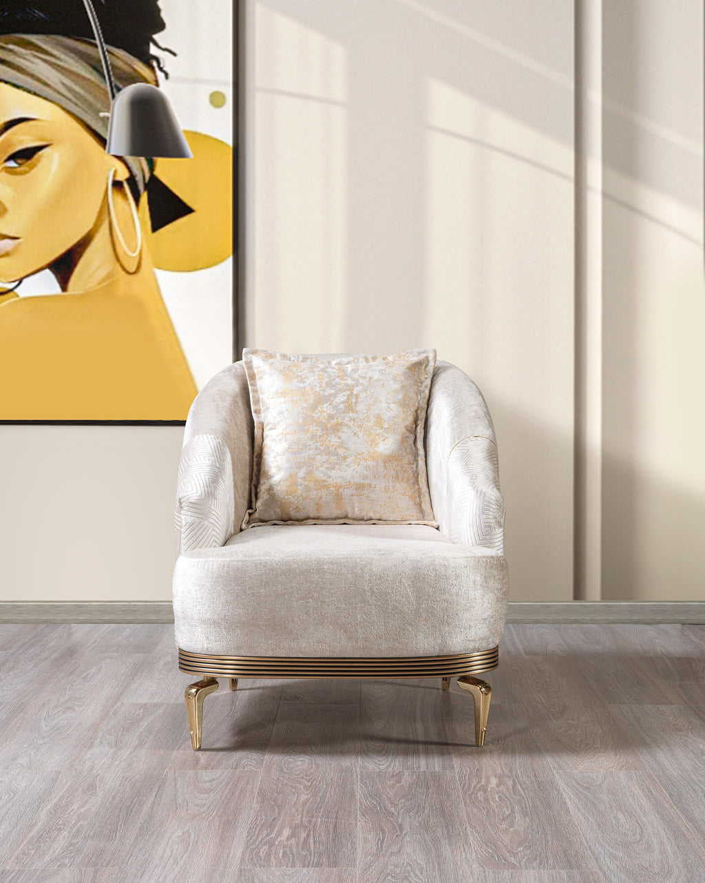 Santana Ivory Velvet Chair – Nova Furniture