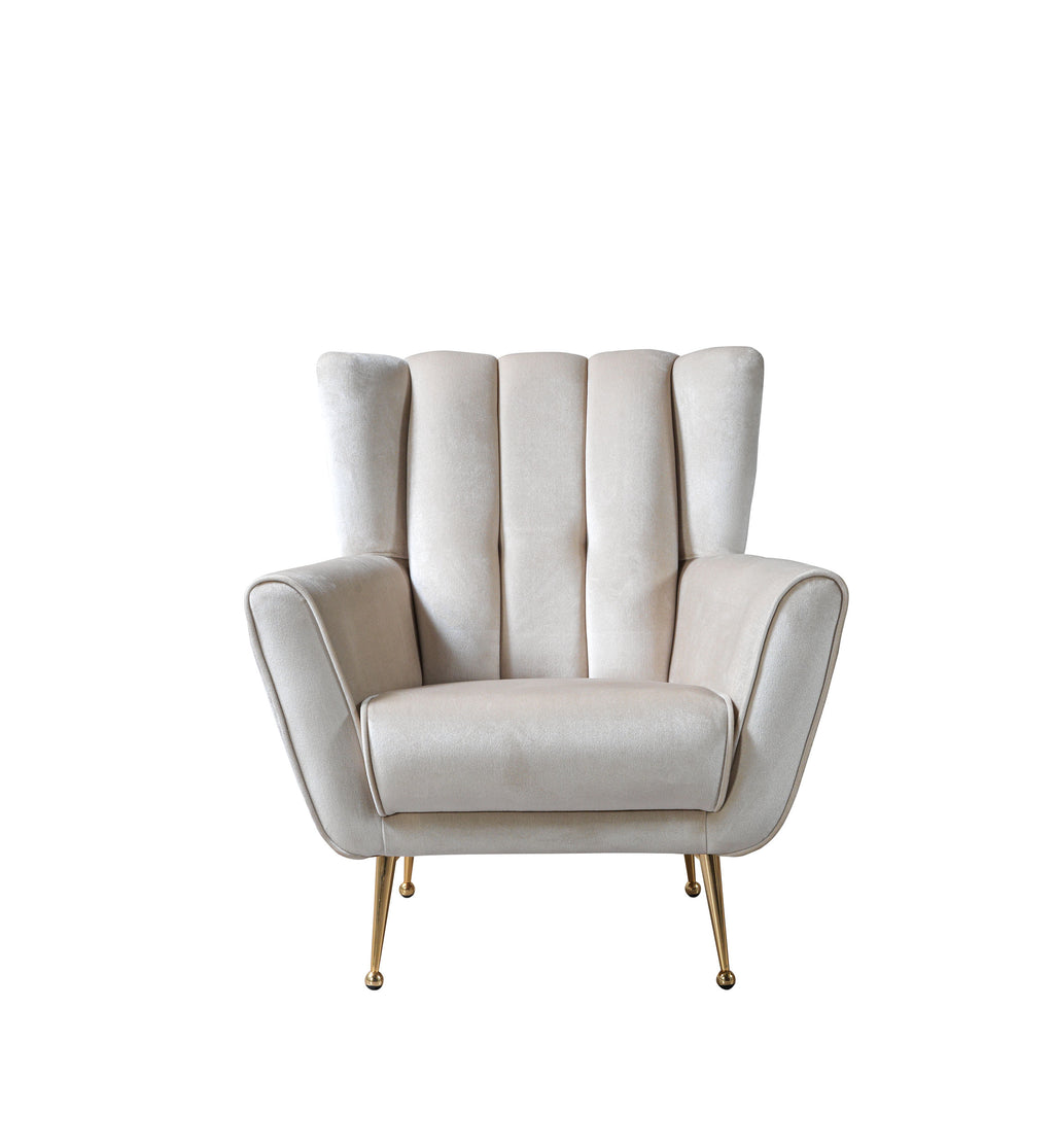Merida Ivory Velvet Chair – Nova Furniture